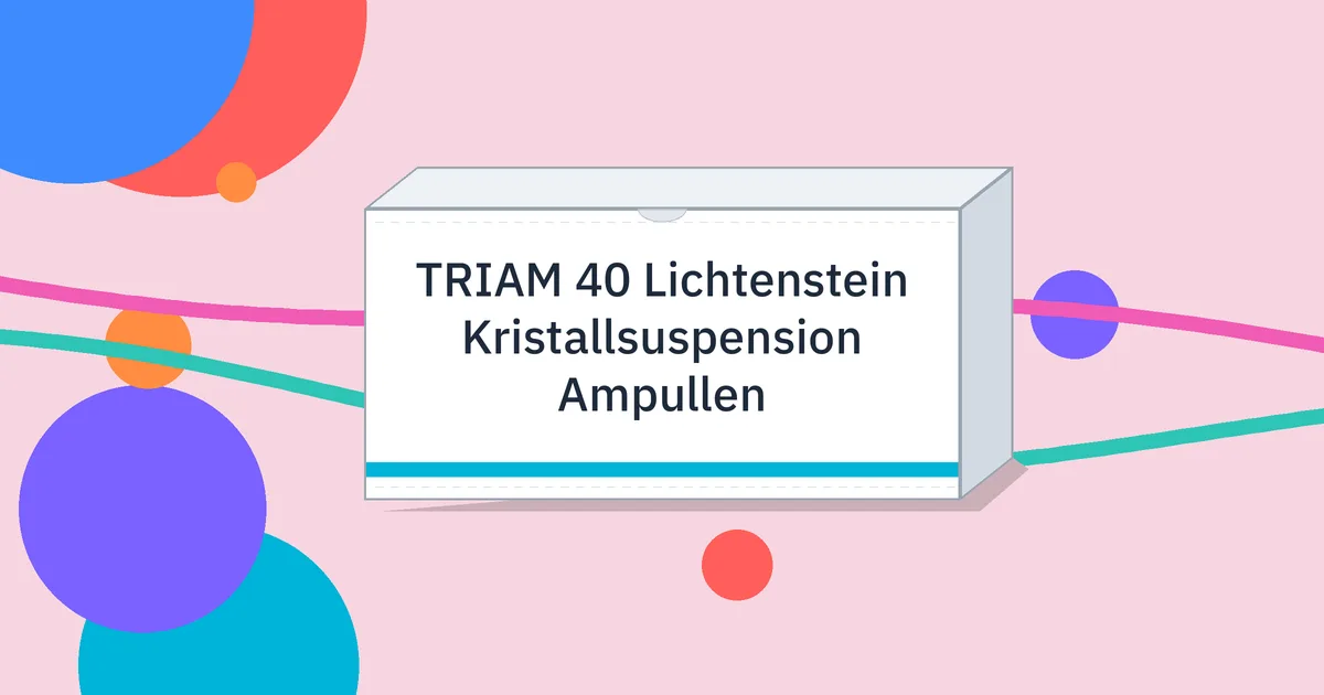Symbolbild: Packung mit der Aufschrift TRIAM 40 Lichtenstein Kristallsuspension Ampullen (PZN 04692733) – Verfügbarkeit und Bezug in Apotheken in Frankfurt am Main