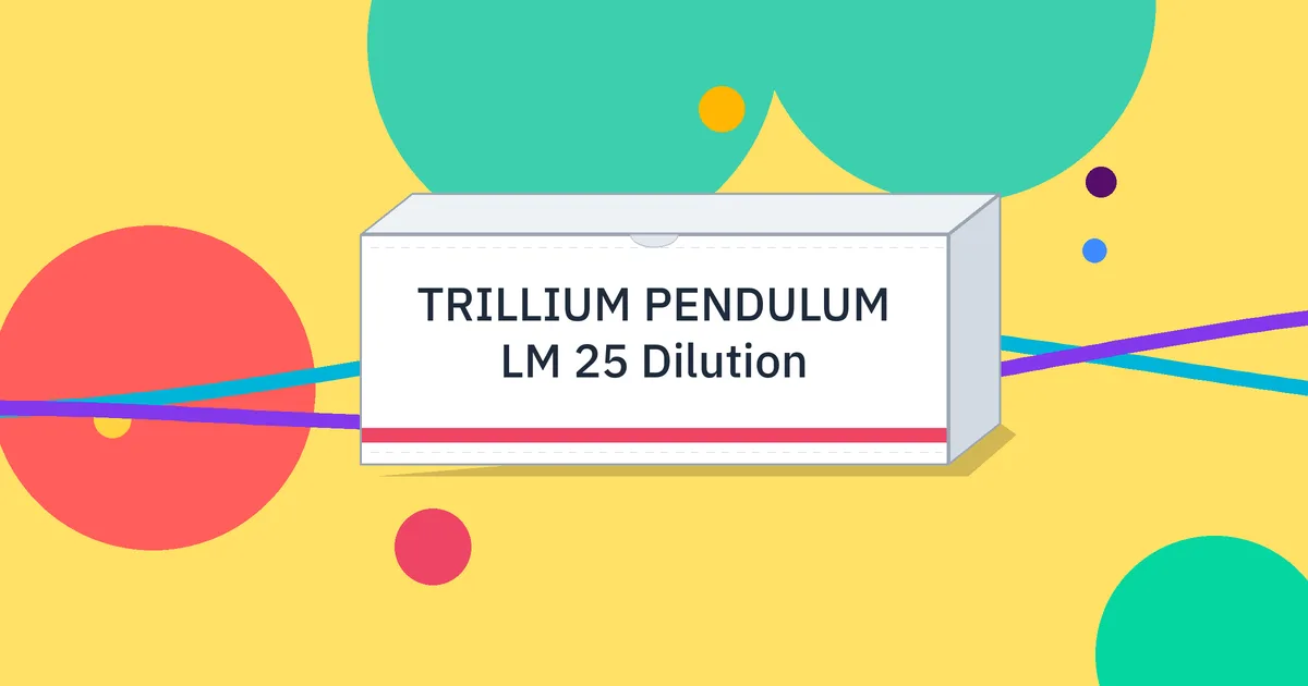 Symbolbild: Packung mit der Aufschrift TRILLIUM PENDULUM LM 25 Dilution (PZN 13227260) – Verfügbarkeit und Bezug in Apotheken in Frankfurt am Main