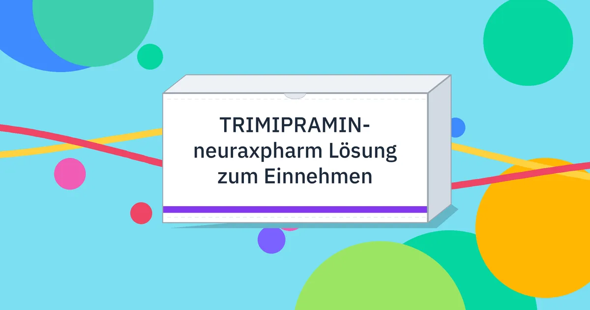 Symbolbild: Packung mit der Aufschrift TRIMIPRAMIN-neuraxpharm Lösung zum Einnehmen (PZN 01527790) – Verfügbarkeit und Bezug in Apotheken in Frankfurt am Main