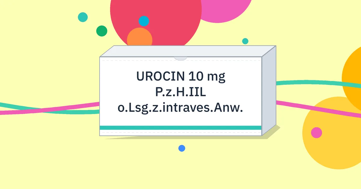Symbolbild: Packung mit der Aufschrift UROCIN 10 mg P.z.H.IIL o.Lsg.z.intraves.Anw. (PZN 15583214) – Verfügbarkeit und Bezug in Apotheken in Frankfurt am Main