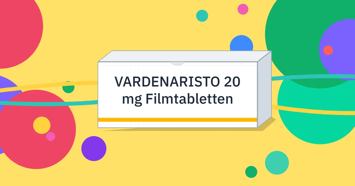 Symbolbild: Packung mit der Aufschrift VARDENARISTO 20 mg Filmtabletten (PZN 14131591) – Verfügbarkeit und Bezug in Apotheken in Frankfurt am Main