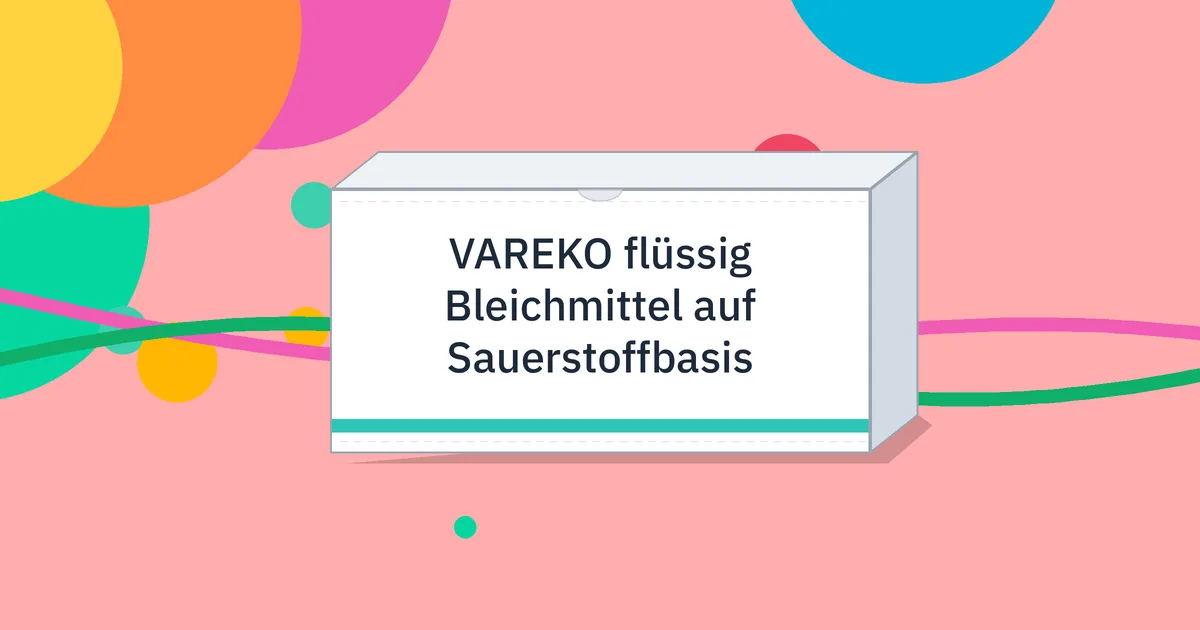 Symbolbild: Packung mit der Aufschrift VAREKO flüssig Bleichmittel auf Sauerstoffbasis (PZN 16260648) – Verfügbarkeit und Bezug in Apotheken in Frankfurt am Main