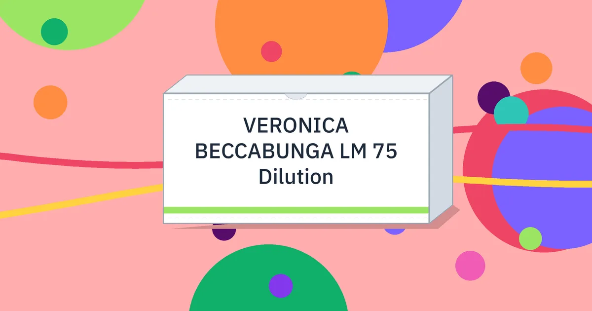 Symbolbild: Packung mit der Aufschrift VERONICA BECCABUNGA LM 75 Dilution (PZN 13269471) – Verfügbarkeit und Bezug in Apotheken in Frankfurt am Main