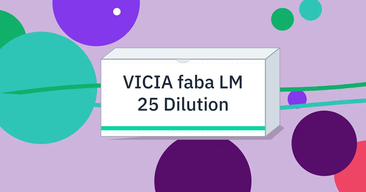 Symbolbild: Packung mit der Aufschrift VICIA faba LM 25 Dilution (PZN 13273047) – Verfügbarkeit und Bezug in Apotheken in Frankfurt am Main