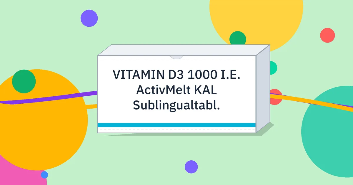 Symbolbild: Packung mit der Aufschrift VITAMIN D3 1000 I.E. ActivMelt KAL Sublingualtabl. (PZN 17215236) – Verfügbarkeit und Bezug in Apotheken in Frankfurt am Main