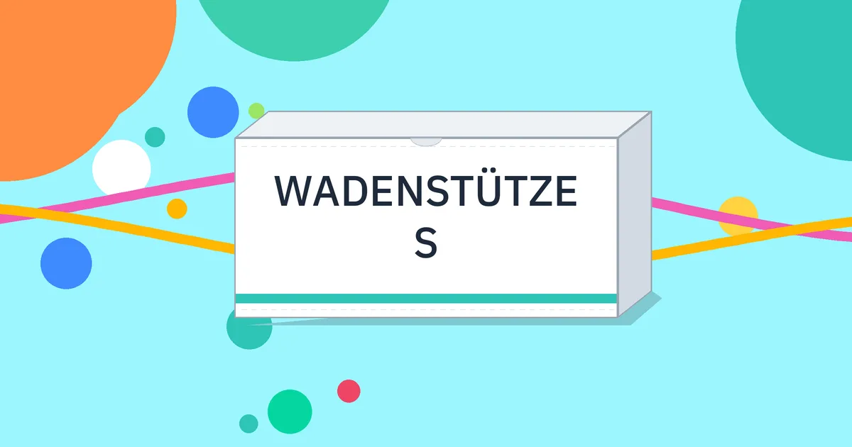 Symbolbild: Packung mit der Aufschrift WADENSTÜTZE S (PZN 19071793) – Verfügbarkeit und Bezug in Apotheken in Frankfurt am Main