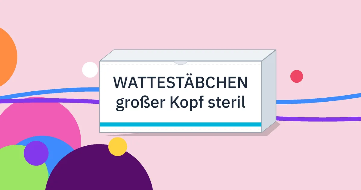 Symbolbild: Packung mit der Aufschrift WATTESTÄBCHEN großer Kopf steril (PZN 08822486) – Verfügbarkeit und Bezug in Apotheken in Frankfurt am Main