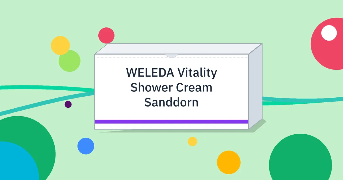 Symbolbild: Packung mit der Aufschrift WELEDA Vitality Shower Cream Sanddorn (PZN 19447778) – Verfügbarkeit und Bezug in Apotheken in Frankfurt am Main