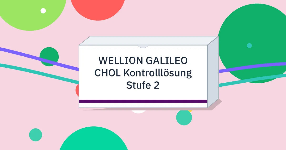 Symbolbild: Packung mit der Aufschrift WELLION GALILEO CHOL Kontrolllösung Stufe 2 (PZN 12470076) – Verfügbarkeit und Bezug in Apotheken in Frankfurt am Main