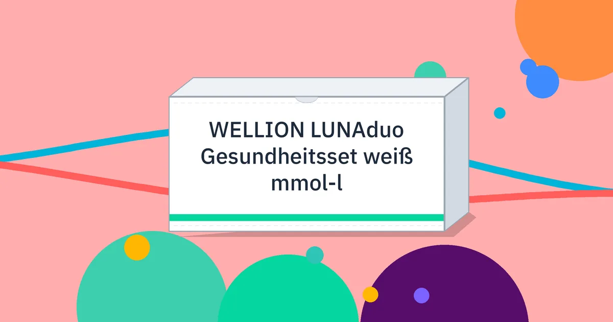 Symbolbild: Packung mit der Aufschrift WELLION LUNAduo Gesundheitsset weiß mmol-l (PZN 13350492) – Verfügbarkeit und Bezug in Apotheken in Frankfurt am Main