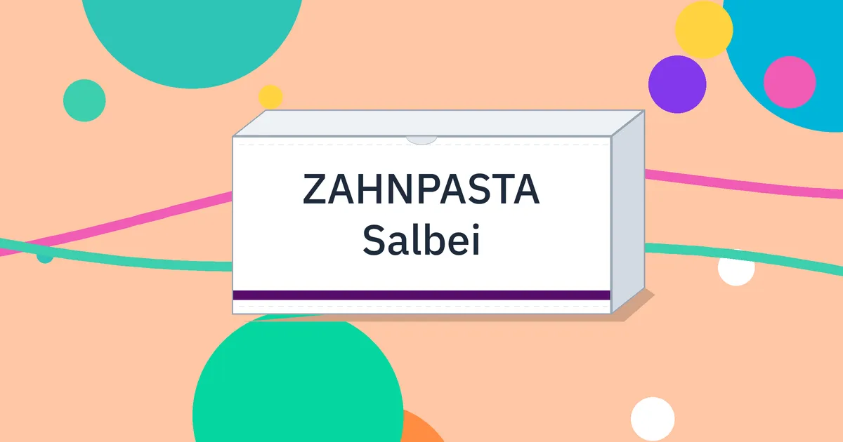 Symbolbild: Packung mit der Aufschrift ZAHNPASTA Salbei (PZN 06831239) – Verfügbarkeit und Bezug in Apotheken in Frankfurt am Main