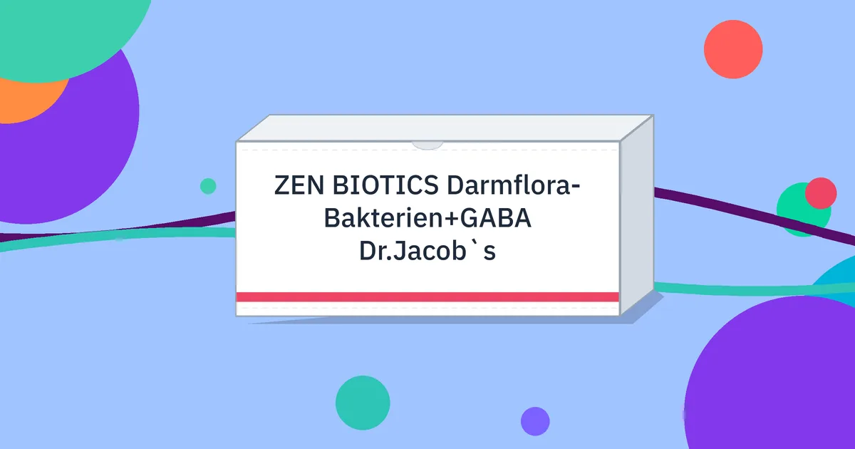 Symbolbild: Packung mit der Aufschrift ZEN BIOTICS Darmflora-Bakterien+GABA Dr.Jacob`s (PZN 20571928) – Verfügbarkeit und Bezug in Apotheken in Frankfurt am Main
