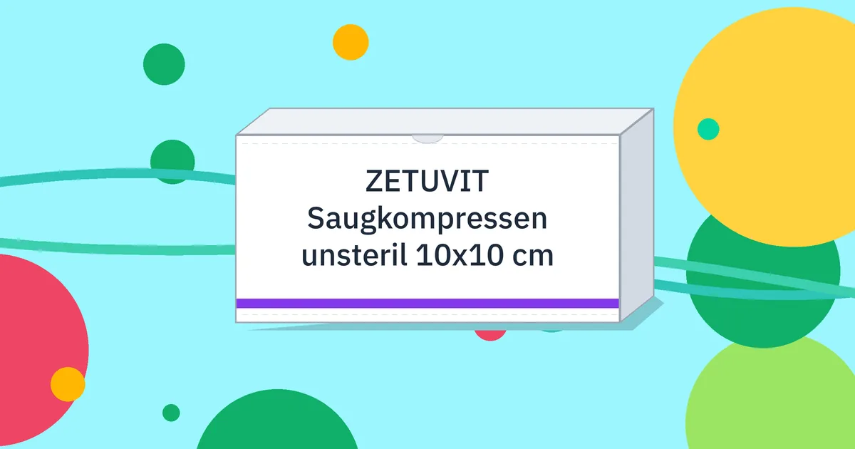 Symbolbild: Packung mit der Aufschrift ZETUVIT Saugkompressen unsteril 10x10 cm (PZN 18228672) – Verfügbarkeit und Bezug in Apotheken in Frankfurt am Main