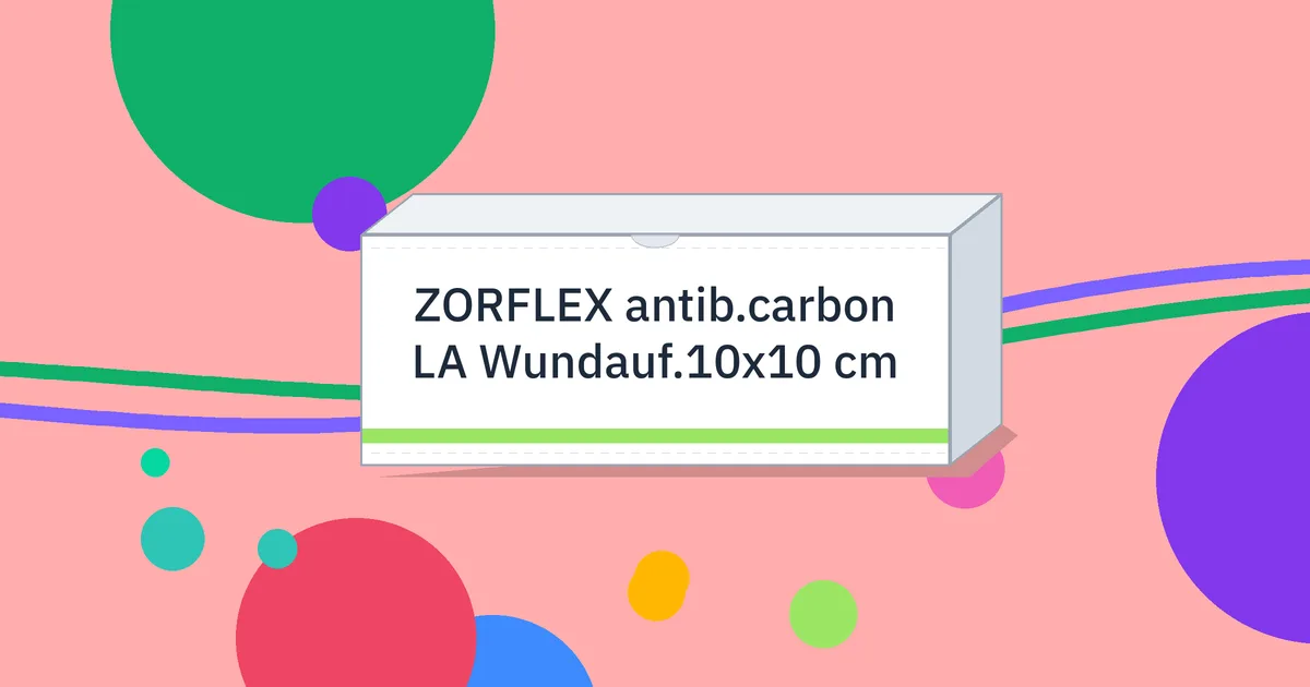 Symbolbild: Packung mit der Aufschrift ZORFLEX antib.carbon LA Wundauf.10x10 cm (PZN 18202187) – Verfügbarkeit und Bezug in Apotheken in Frankfurt am Main
