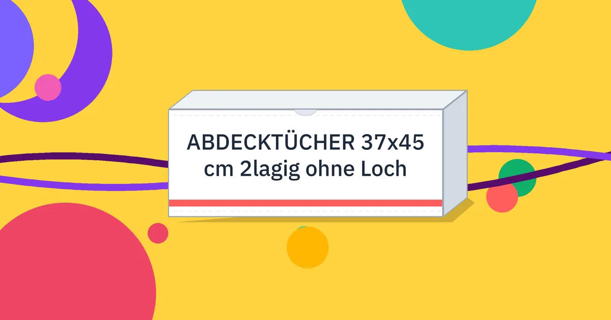 Symbolbild: Packung mit der Aufschrift ABDECKTÜCHER 37x45 cm 2lagig ohne Loch (PZN 09728430) – Verfügbarkeit und Bezug in Apotheken in Frankfurt am Main