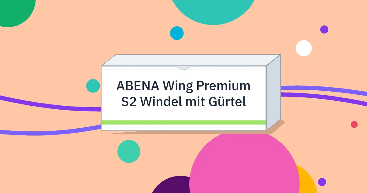 Symbolbild: Packung mit der Aufschrift ABENA Wing Premium S2 Windel mit Gürtel (PZN 17468724) – Verfügbarkeit und Bezug in Apotheken in Frankfurt am Main