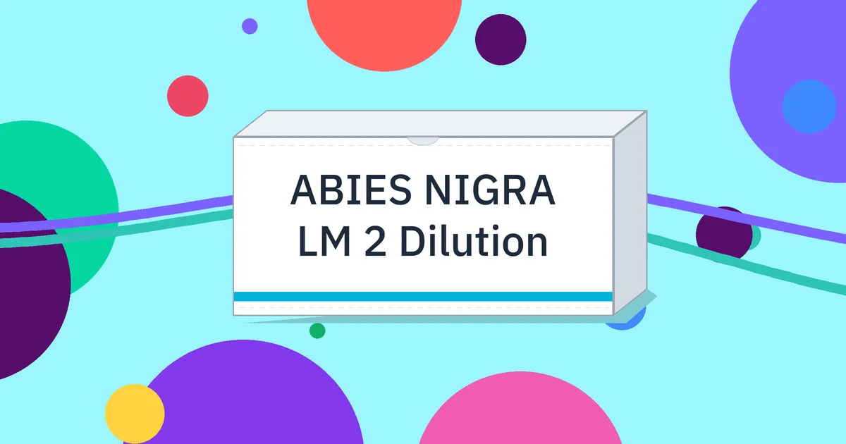 Symbolbild: Packung mit der Aufschrift ABIES NIGRA LM 2 Dilution (PZN 13260168) – Verfügbarkeit und Bezug in Apotheken in Frankfurt am Main