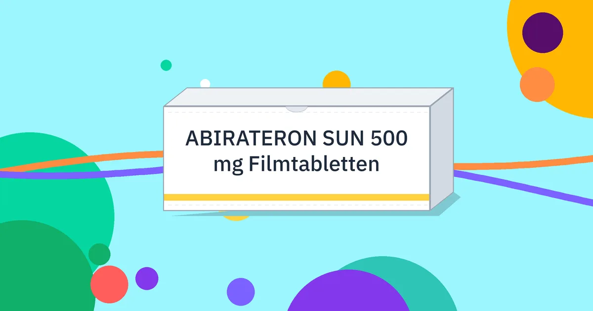 Symbolbild: Packung mit der Aufschrift ABIRATERON SUN 500 mg Filmtabletten (PZN 18098376) – Verfügbarkeit und Bezug in Apotheken in Frankfurt am Main