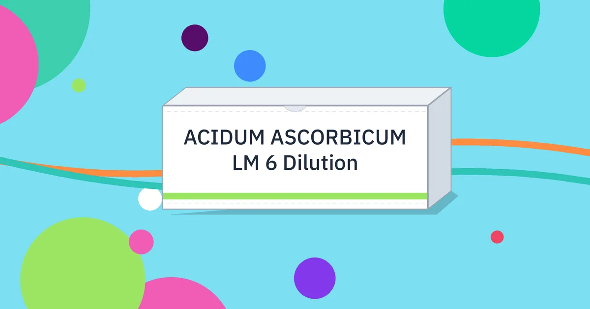 Symbolbild: Packung mit der Aufschrift ACIDUM ASCORBICUM LM 6 Dilution (PZN 13268684) – Verfügbarkeit und Bezug in Apotheken in Frankfurt am Main