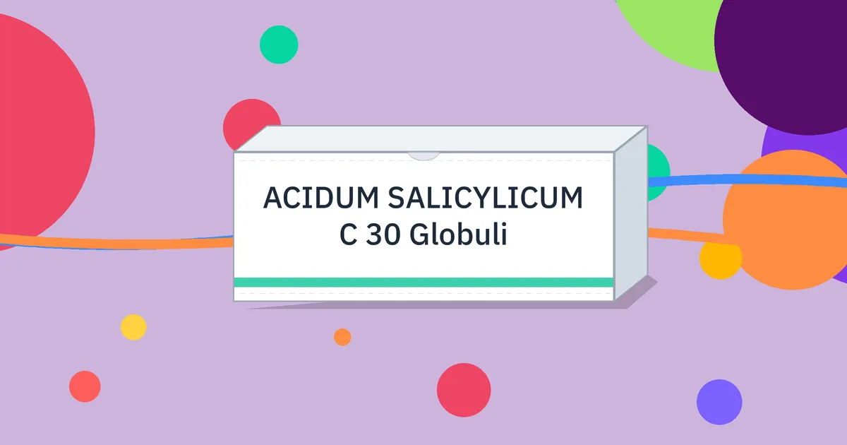 Symbolbild: Packung mit der Aufschrift ACIDUM SALICYLICUM C 30 Globuli (PZN 16688263) – Verfügbarkeit und Bezug in Apotheken in Frankfurt am Main