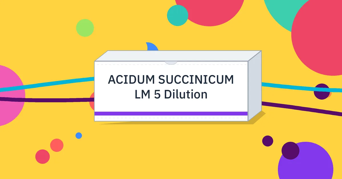 Symbolbild: Packung mit der Aufschrift ACIDUM SUCCINICUM LM 5 Dilution (PZN 13283689) – Verfügbarkeit und Bezug in Apotheken in Frankfurt am Main