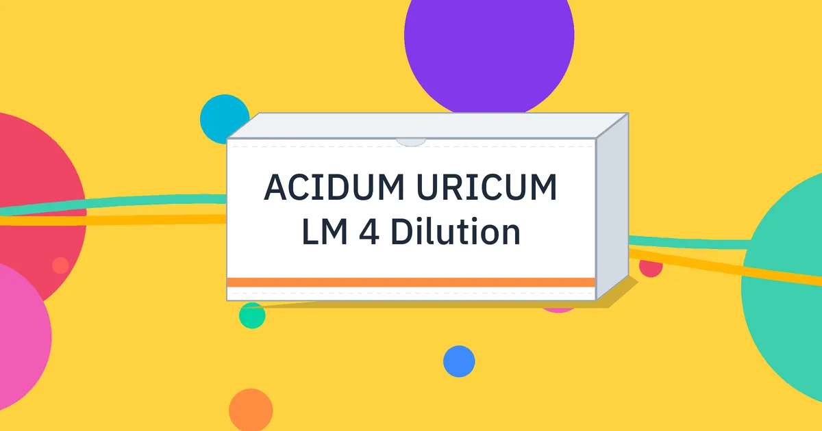 Symbolbild: Packung mit der Aufschrift ACIDUM URICUM LM 4 Dilution (PZN 13288439) – Verfügbarkeit und Bezug in Apotheken in Frankfurt am Main