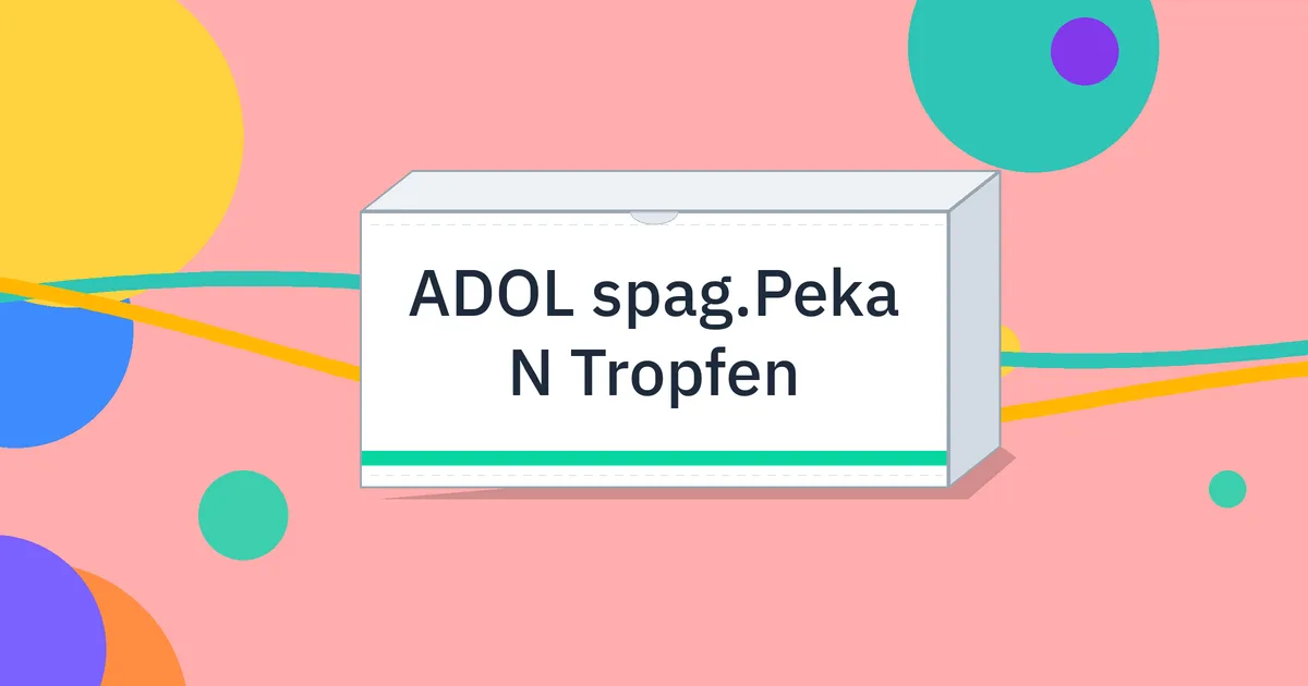 Symbolbild: Packung mit der Aufschrift ADOL spag.Peka N Tropfen (PZN 04263245) – Verfügbarkeit und Bezug in Apotheken in Frankfurt am Main