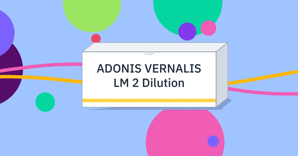 Symbolbild: Packung mit der Aufschrift ADONIS VERNALIS LM 2 Dilution (PZN 12754773) – Verfügbarkeit und Bezug in Apotheken in Frankfurt am Main