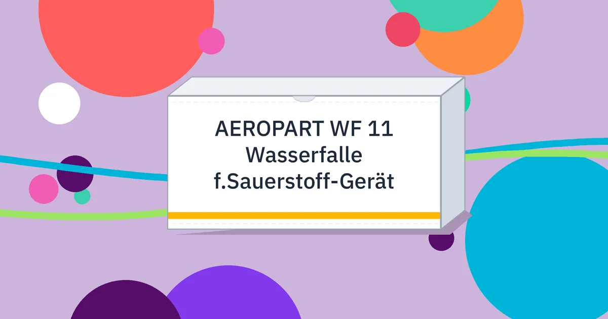 Symbolbild: Packung mit der Aufschrift AEROPART WF 11 Wasserfalle f.Sauerstoff-Gerät (PZN 19709445) – Verfügbarkeit und Bezug in Apotheken in Frankfurt am Main