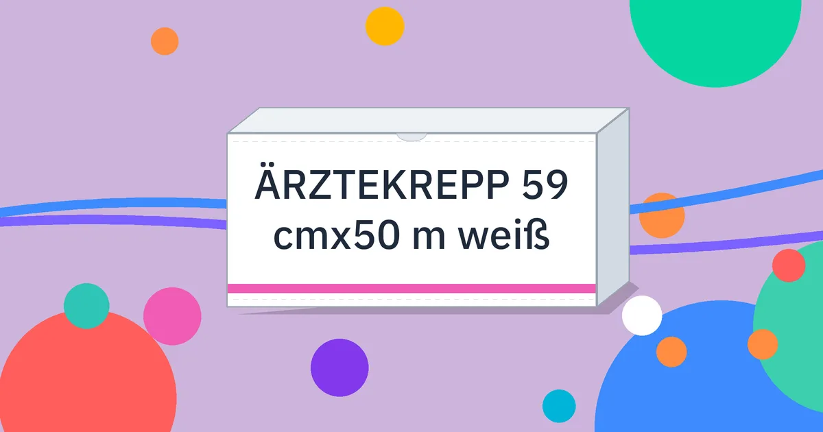 Symbolbild: Packung mit der Aufschrift ÄRZTEKREPP 59 cmx50 m weiß (PZN 00887813) – Verfügbarkeit und Bezug in Apotheken in Frankfurt am Main