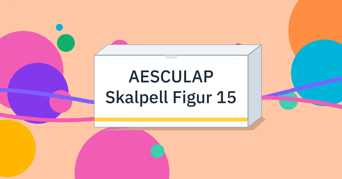 Symbolbild: Packung mit der Aufschrift AESCULAP Skalpell Figur 15 (PZN 11514156) – Verfügbarkeit und Bezug in Apotheken in Frankfurt am Main