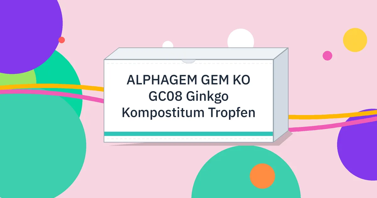 Symbolbild: Packung mit der Aufschrift ALPHAGEM GEM KO GC08 Ginkgo Kompostitum Tropfen (PZN 20296511) – Verfügbarkeit und Bezug in Apotheken in Frankfurt am Main