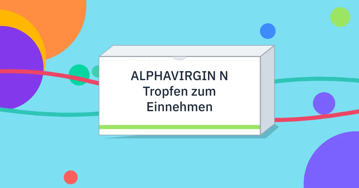 Symbolbild: Packung mit der Aufschrift ALPHAVIRGIN N Tropfen zum Einnehmen (PZN 10230824) – Verfügbarkeit und Bezug in Apotheken in Frankfurt am Main