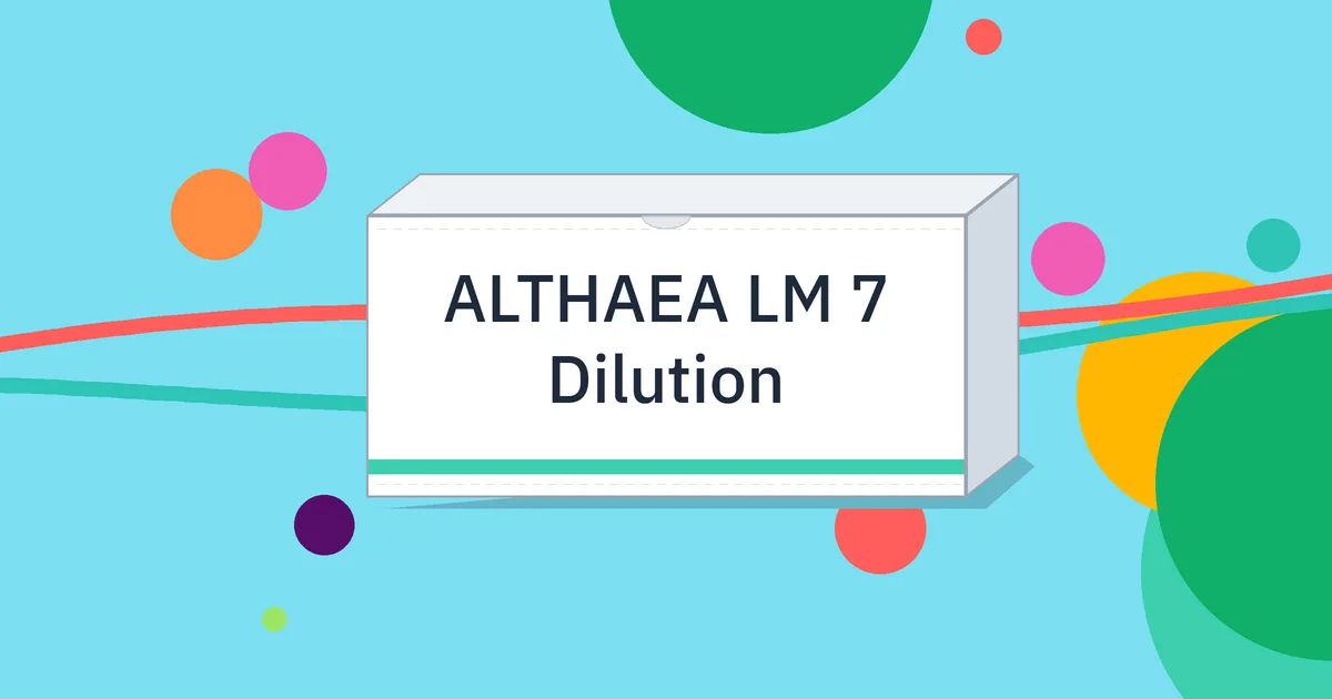 Symbolbild: Packung mit der Aufschrift ALTHAEA LM 7 Dilution (PZN 13315219) – Verfügbarkeit und Bezug in Apotheken in Frankfurt am Main