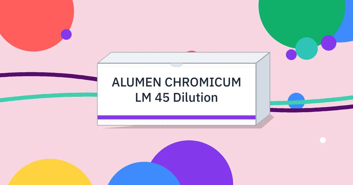 Symbolbild: Packung mit der Aufschrift ALUMEN CHROMICUM LM 45 Dilution (PZN 13316029) – Verfügbarkeit und Bezug in Apotheken in Frankfurt am Main
