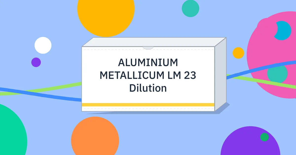 Symbolbild: Packung mit der Aufschrift ALUMINIUM METALLICUM LM 23 Dilution (PZN 12759486) – Verfügbarkeit und Bezug in Apotheken in Frankfurt am Main