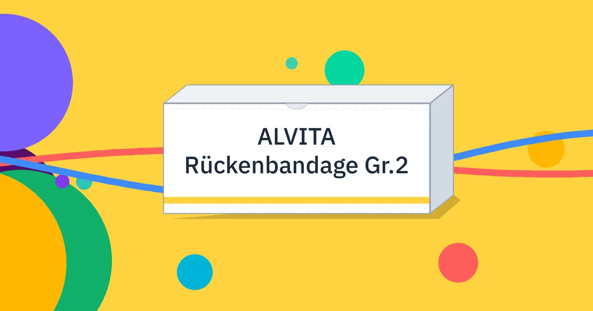 Symbolbild: Packung mit der Aufschrift ALVITA Rückenbandage Gr.2 (PZN 11151535) – Verfügbarkeit und Bezug in Apotheken in Frankfurt am Main