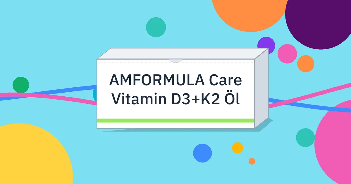 Symbolbild: Packung mit der Aufschrift AMFORMULA Care Vitamin D3+K2 Öl (PZN 20368268) – Verfügbarkeit und Bezug in Apotheken in Frankfurt am Main