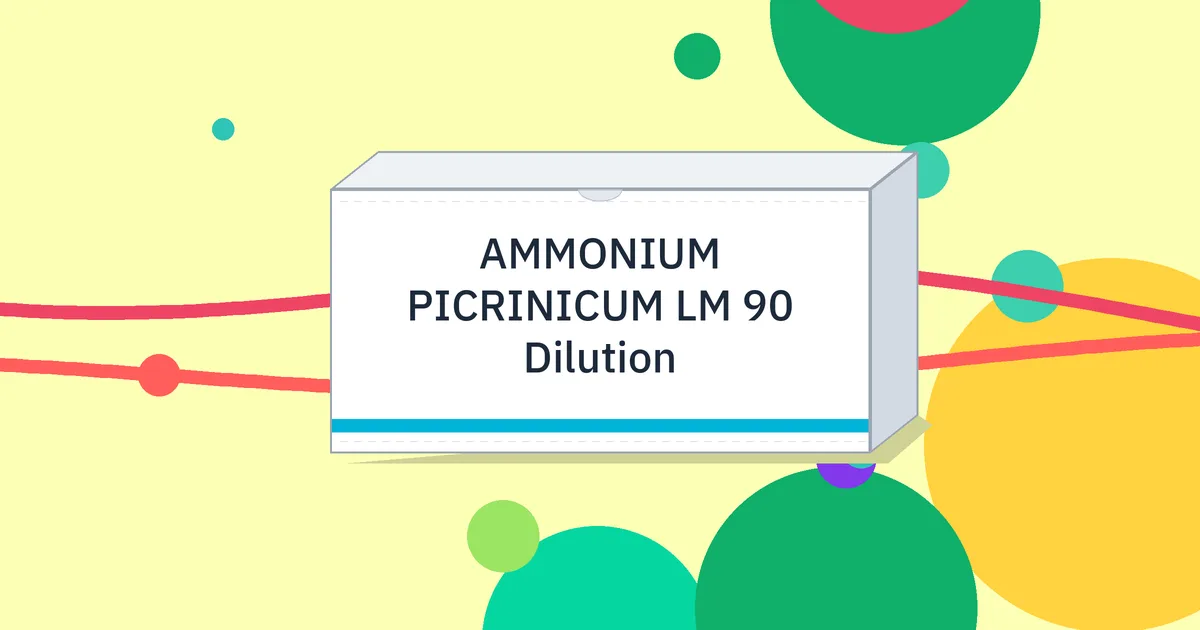 Symbolbild: Packung mit der Aufschrift AMMONIUM PICRINICUM LM 90 Dilution (PZN 13323012) – Verfügbarkeit und Bezug in Apotheken in Frankfurt am Main