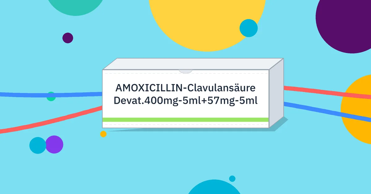 Symbolbild: Packung mit der Aufschrift AMOXICILLIN-Clavulansäure Devat.400mg-5ml+57mg-5ml (PZN 13574694) – Verfügbarkeit und Bezug in Apotheken in Frankfurt am Main