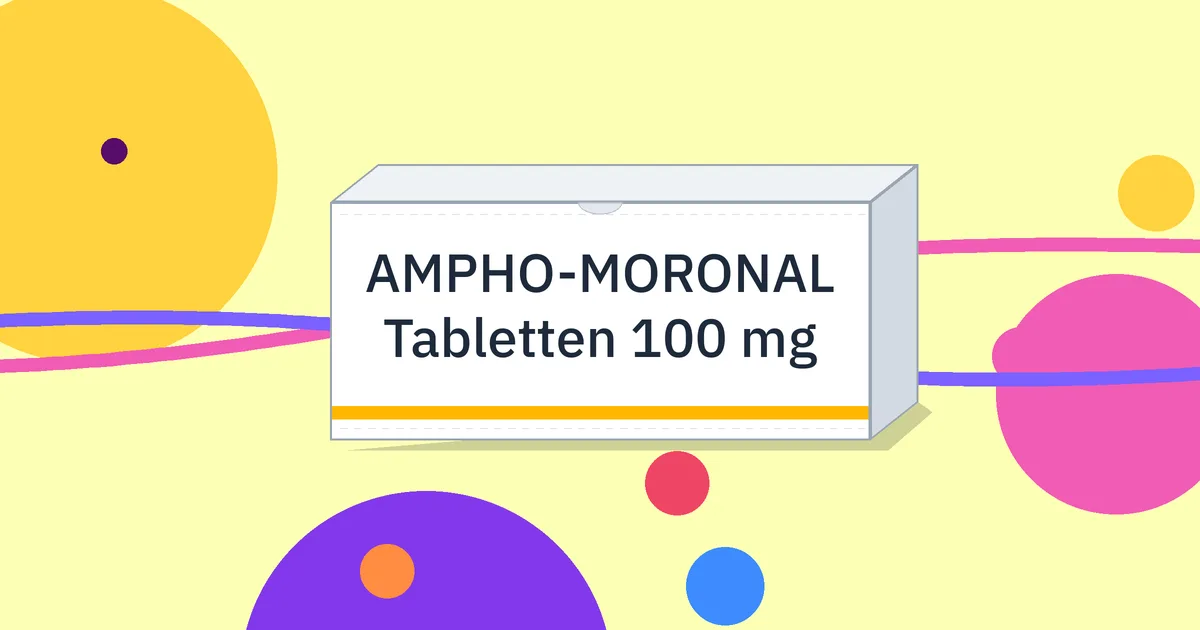 Symbolbild: Packung mit der Aufschrift AMPHO-MORONAL Tabletten 100 mg (PZN 16769240) – Verfügbarkeit und Bezug in Apotheken in Frankfurt am Main