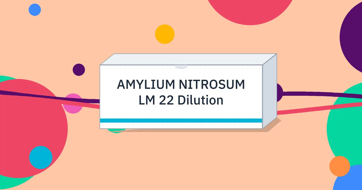 Symbolbild: Packung mit der Aufschrift AMYLIUM NITROSUM LM 22 Dilution (PZN 13326619) – Verfügbarkeit und Bezug in Apotheken in Frankfurt am Main