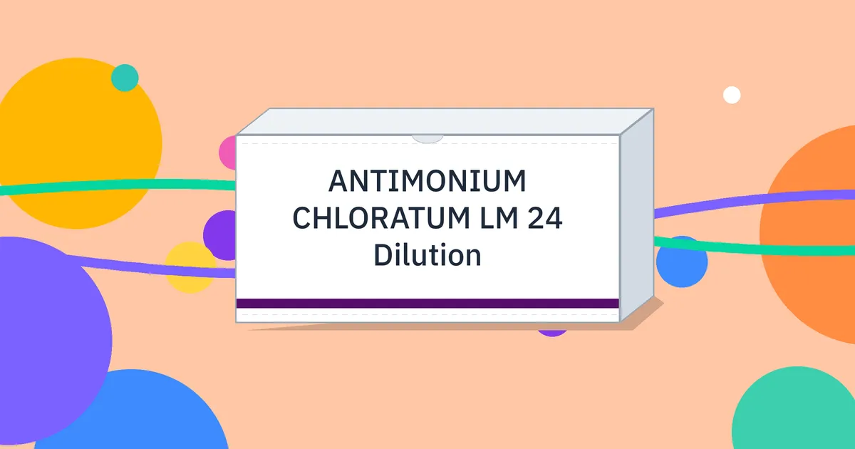 Symbolbild: Packung mit der Aufschrift ANTIMONIUM CHLORATUM LM 24 Dilution (PZN 13372826) – Verfügbarkeit und Bezug in Apotheken in Frankfurt am Main
