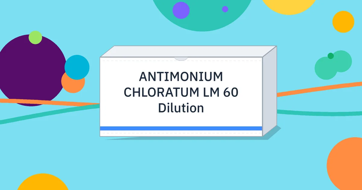 Symbolbild: Packung mit der Aufschrift ANTIMONIUM CHLORATUM LM 60 Dilution (PZN 13372967) – Verfügbarkeit und Bezug in Apotheken in Frankfurt am Main