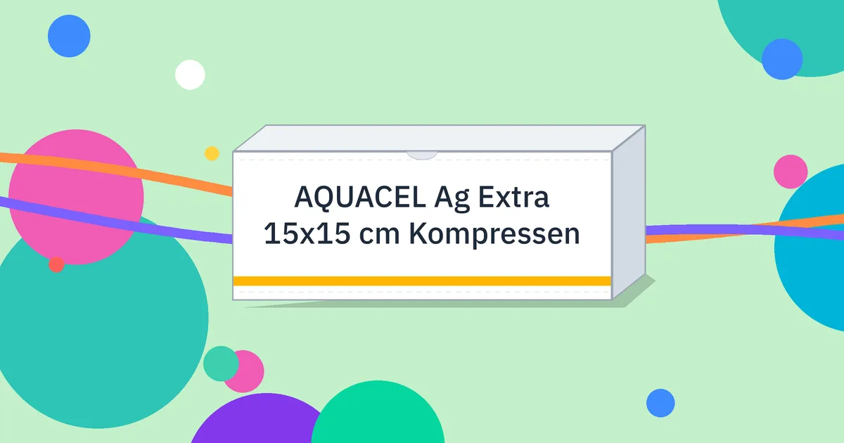 Symbolbild: Packung mit der Aufschrift AQUACEL Ag Extra 15x15 cm Kompressen (PZN 10914913) – Verfügbarkeit und Bezug in Apotheken in Frankfurt am Main