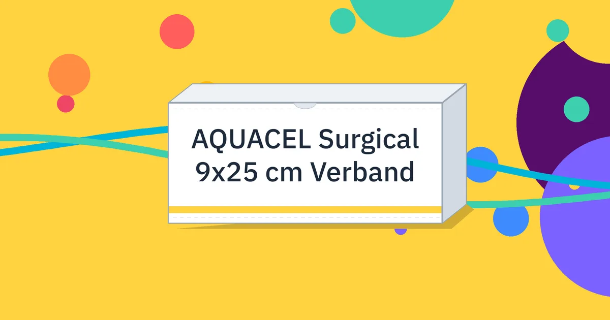 Symbolbild: Packung mit der Aufschrift AQUACEL Surgical 9x25 cm Verband (PZN 00307922) – Verfügbarkeit und Bezug in Apotheken in Frankfurt am Main