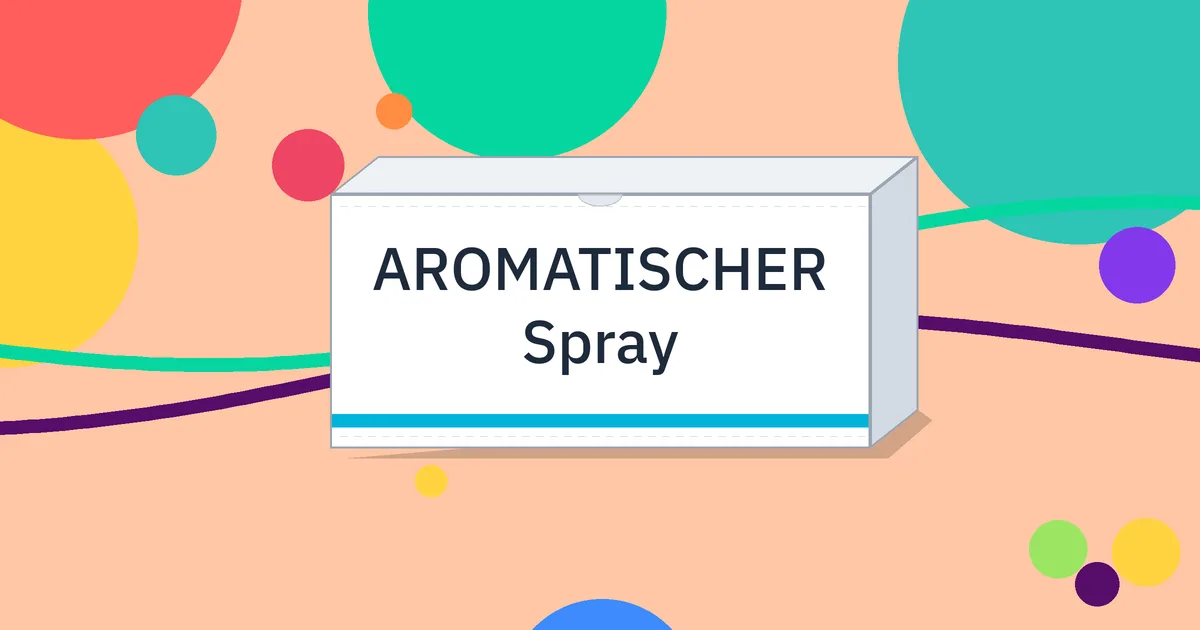 Symbolbild: Packung mit der Aufschrift AROMATISCHER Spray (PZN 13979907) – Verfügbarkeit und Bezug in Apotheken in Frankfurt am Main