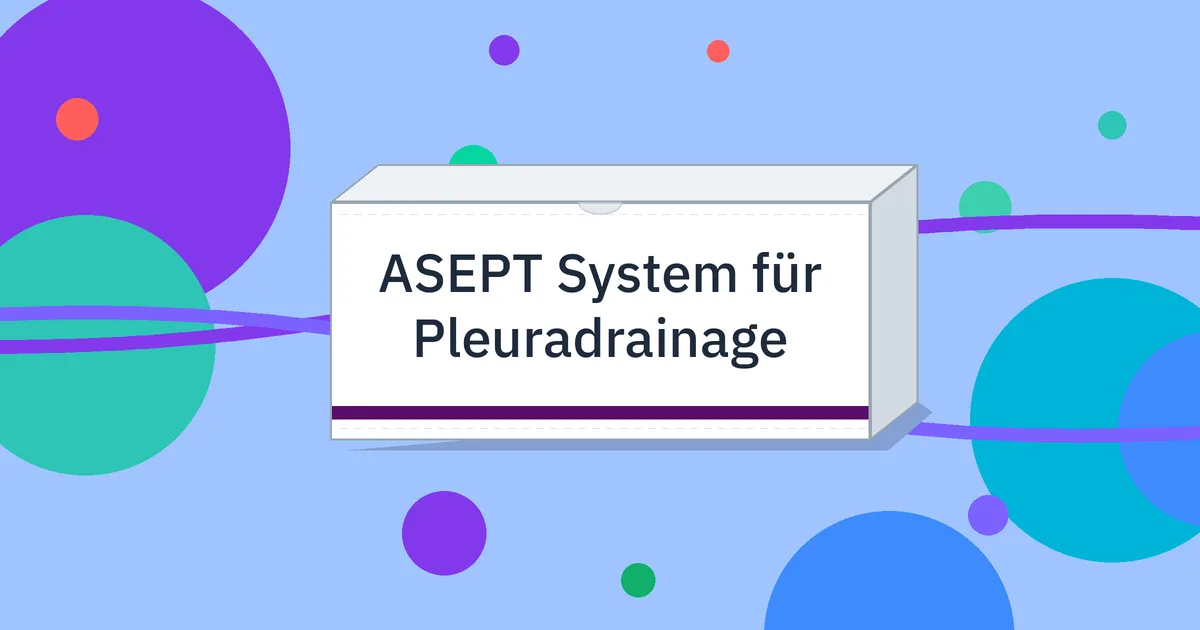 Symbolbild: Packung mit der Aufschrift ASEPT System für Pleuradrainage (PZN 09917527) – Verfügbarkeit und Bezug in Apotheken in Frankfurt am Main