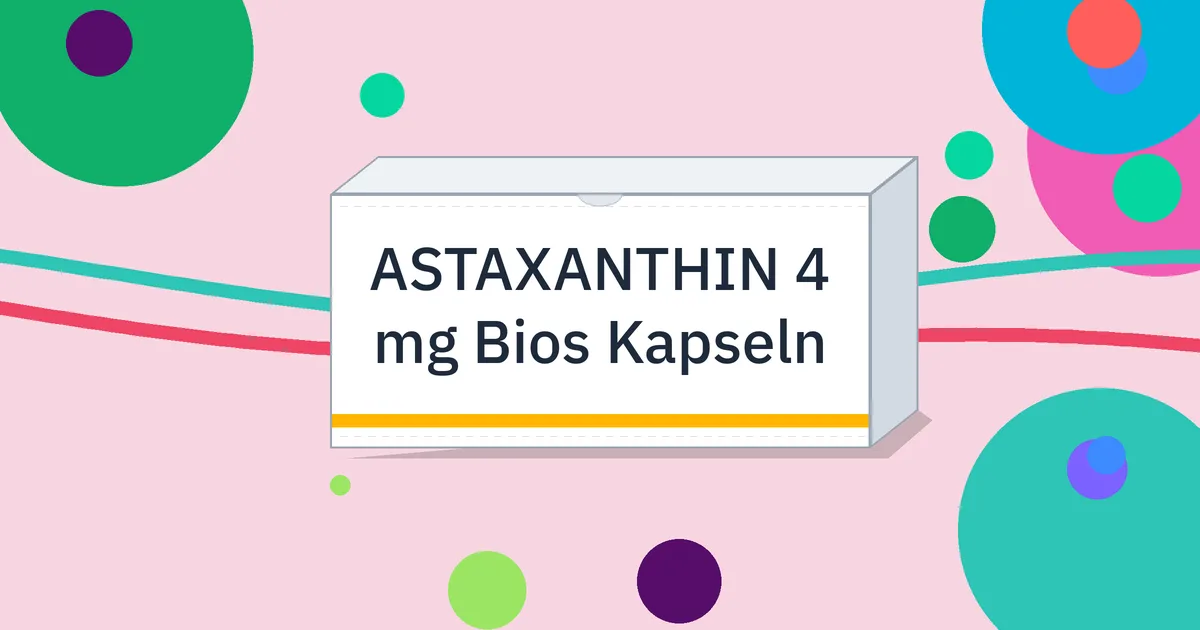 Symbolbild: Packung mit der Aufschrift ASTAXANTHIN 4 mg Bios Kapseln (PZN 14261744) – Verfügbarkeit und Bezug in Apotheken in Frankfurt am Main