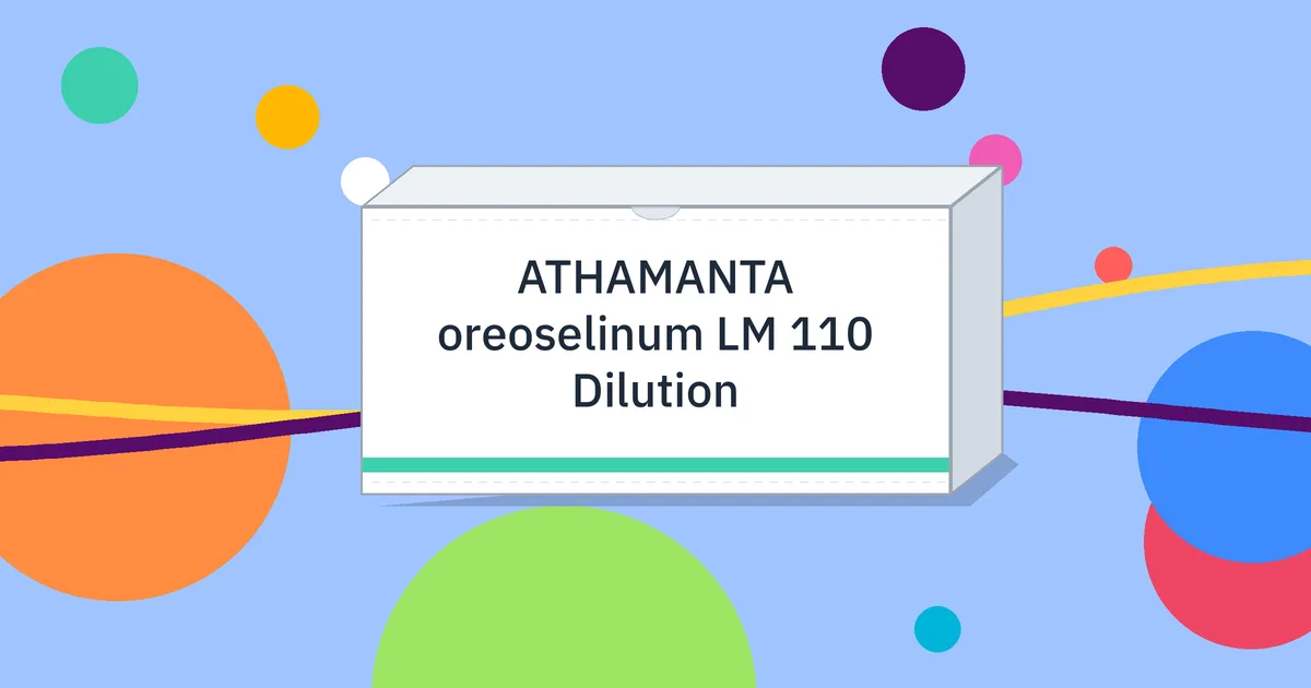 Symbolbild: Packung mit der Aufschrift ATHAMANTA oreoselinum LM 110 Dilution (PZN 13406519) – Verfügbarkeit und Bezug in Apotheken in Frankfurt am Main